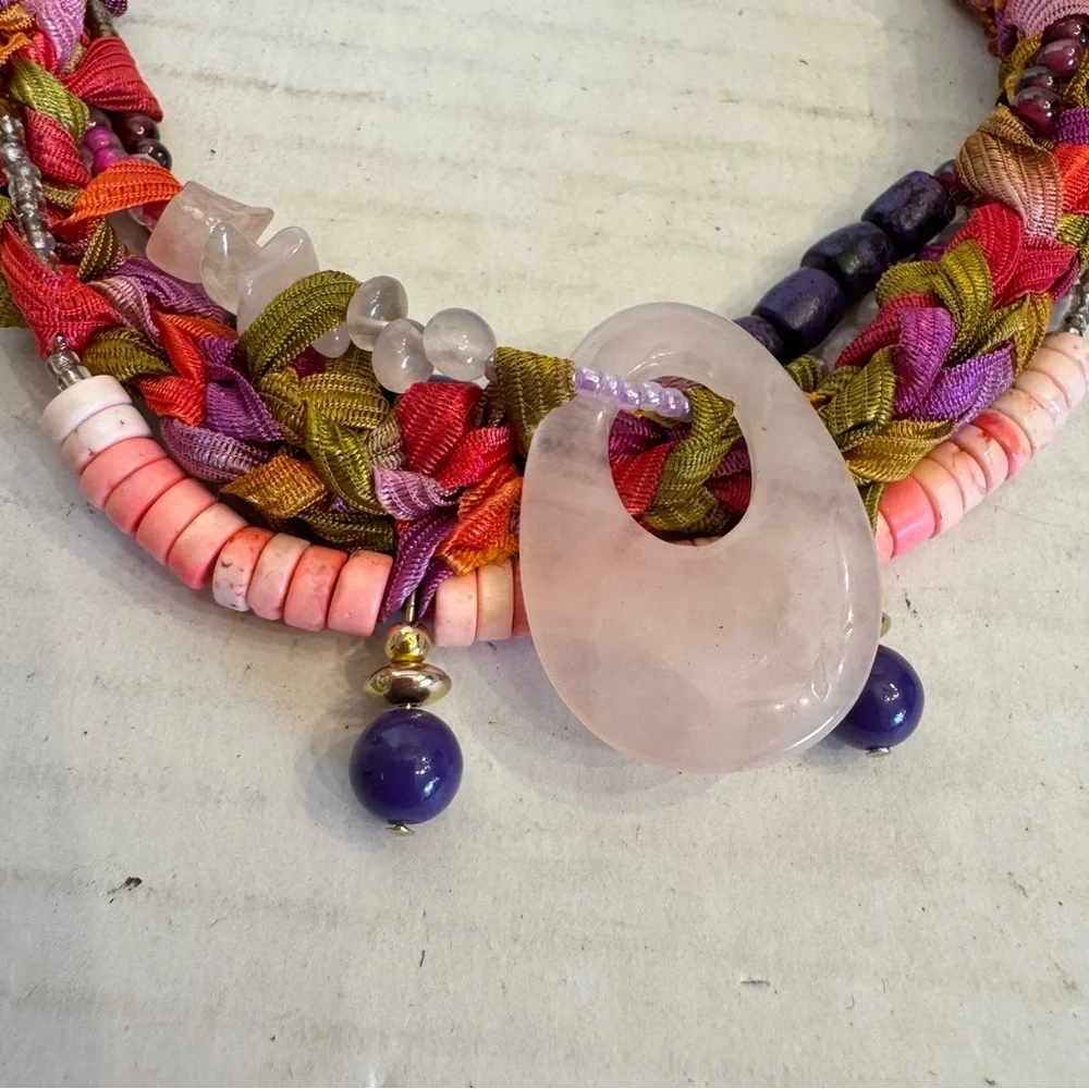 Hand Crafted | Jewelry | Vintage Rose Quartz Pink Beaded Necklace Pink ...